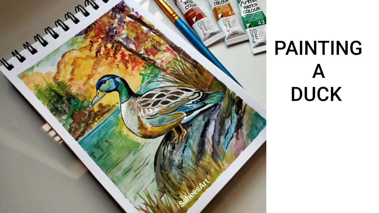 Painting a Duck in Watercolor | Landscape | Paint with Me 💫 - YouTube