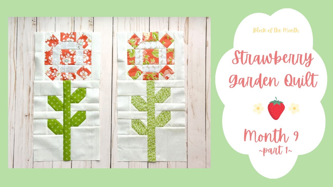 Strawberry Garden Quilt - Month Nine - Blossom Block (BOM) - YouTube