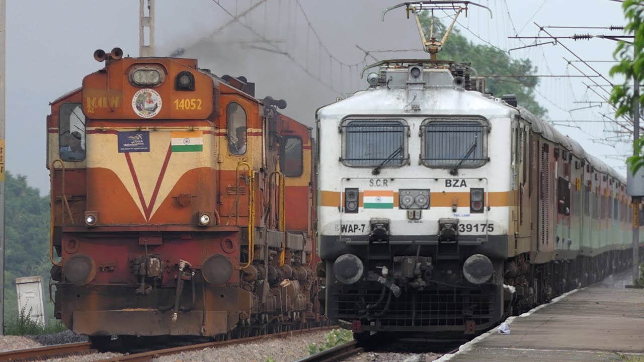 Powerful DOUBLE DIESEL Trains and Single ELECTRIC Trains at Full SPEED ...