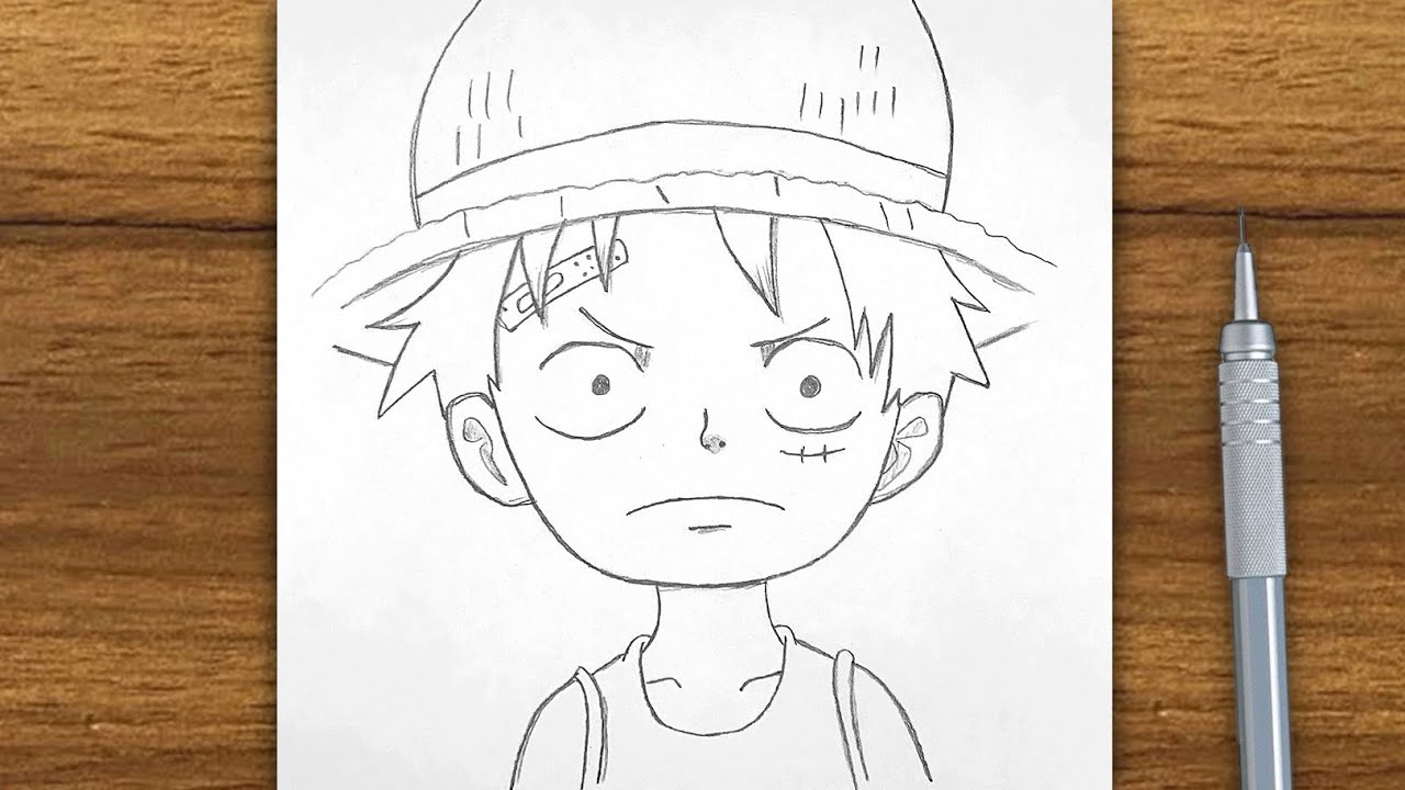 How to draw young Monkey D. Luffy - One Piece | Drawing tutorial step ...