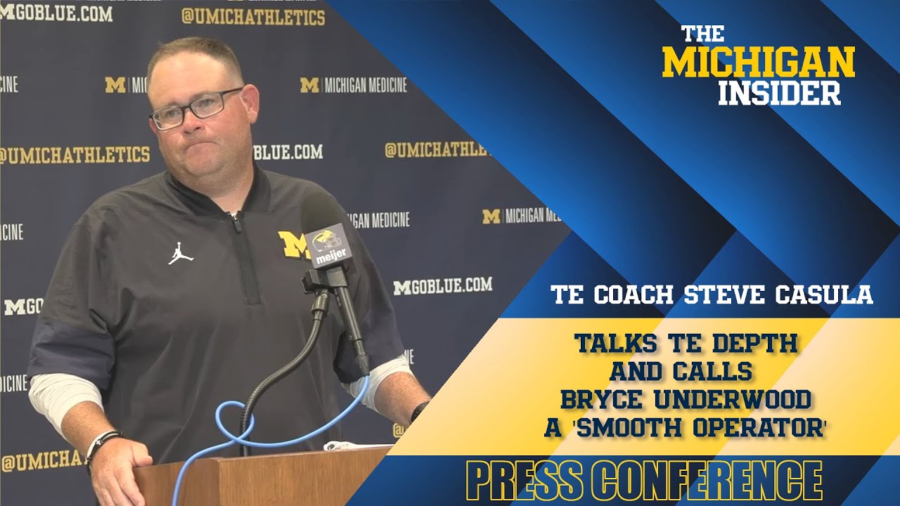 Michigan co-OC/TE coach Steve Casula talks TE depth and calls Bryce ...