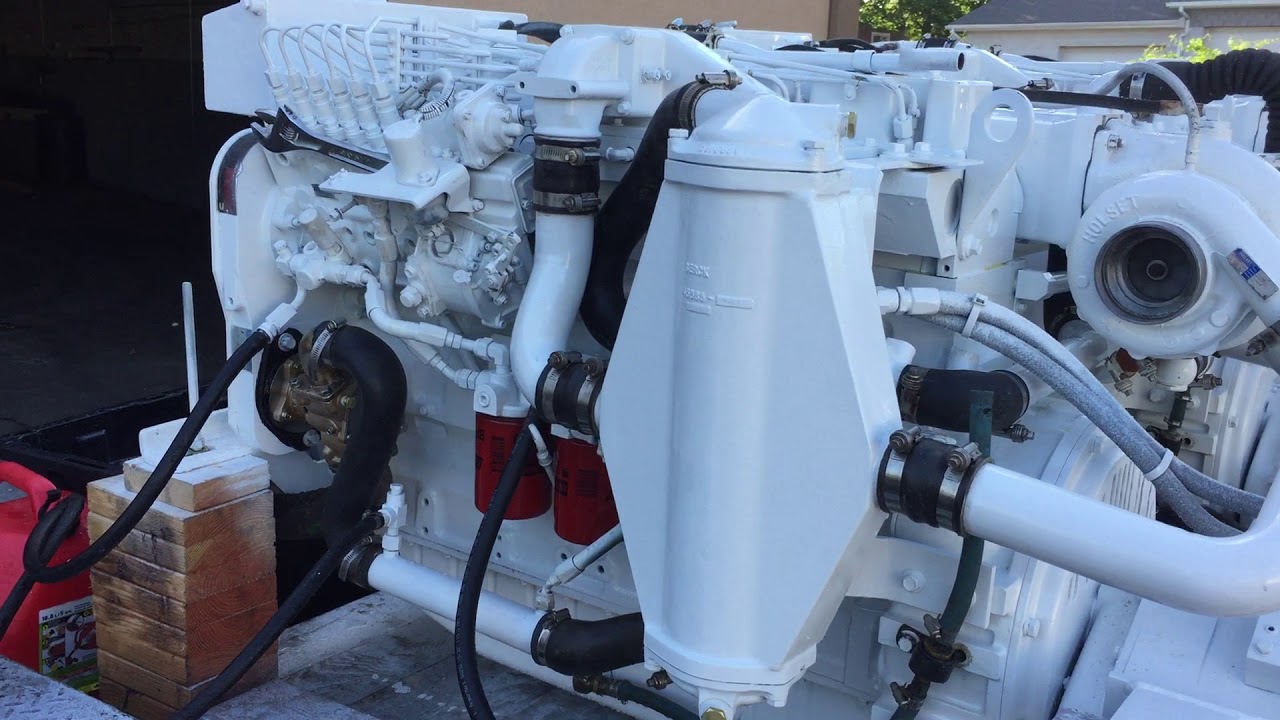 8.3l Cummins Marine Engines Final run before install - YouTube