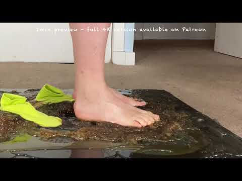Preview - bare feet get stuck to Catchmaster Bulk Glue - alternate view to black crocs vid