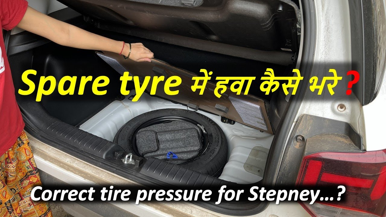 How to Fill Air in Spare Tyre of Hyundai Exter? Stepney me kitna psi ...