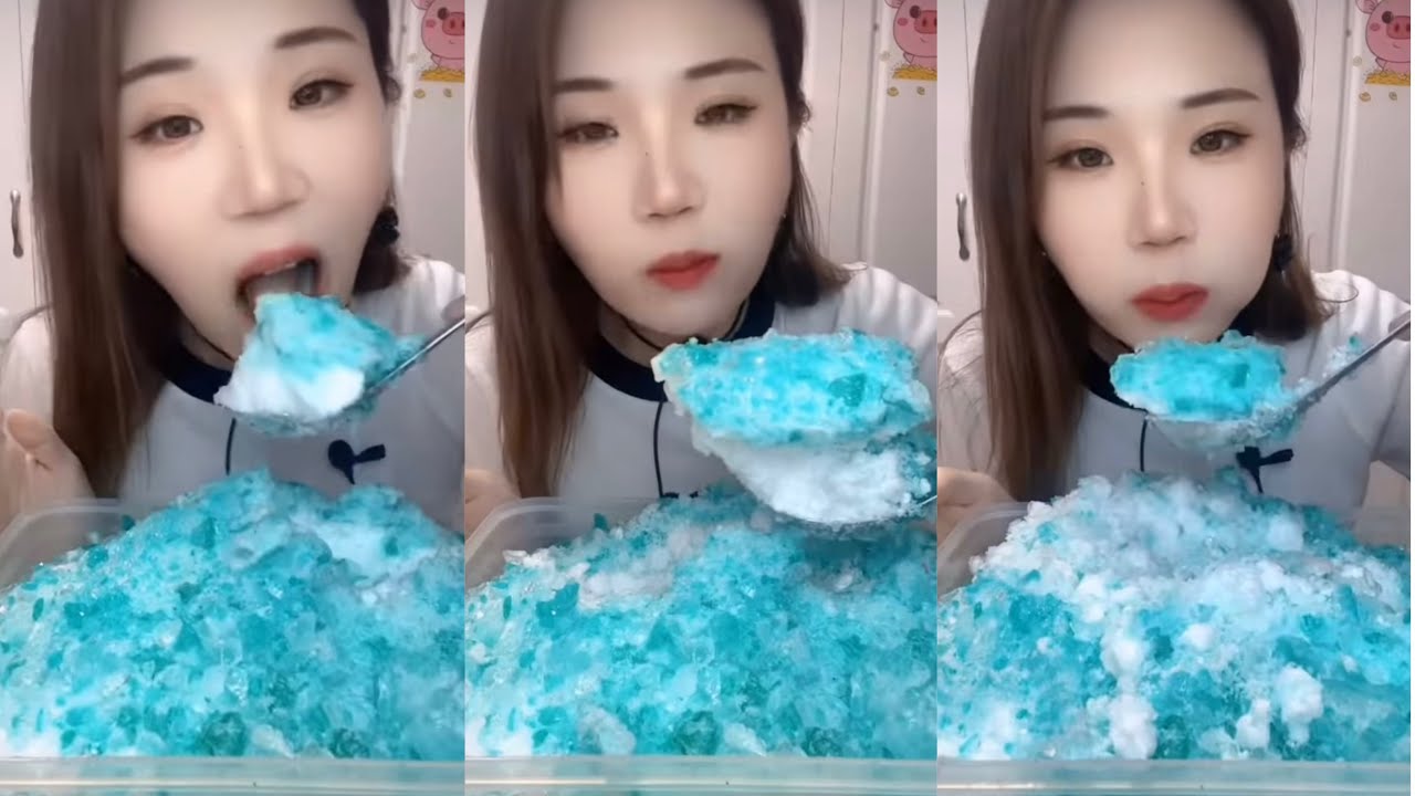 FREEZER FROST ICE EATING / ONLY BITES / ASMR MUKBANG / SHAVED ICE ...