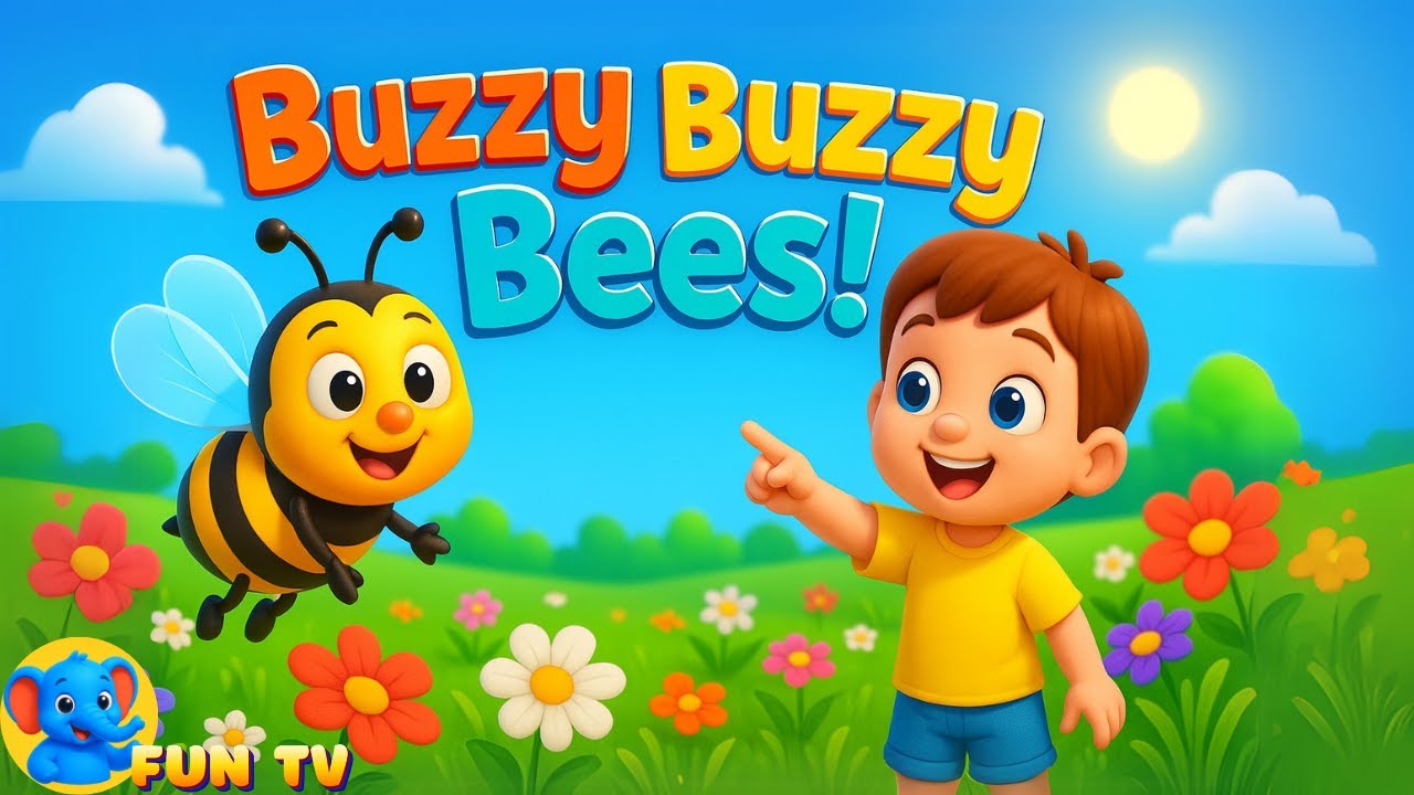 Buzzy Buzzy Bees 🐝 | Fun English Poem for Kids | Nursery Rhymes for ...