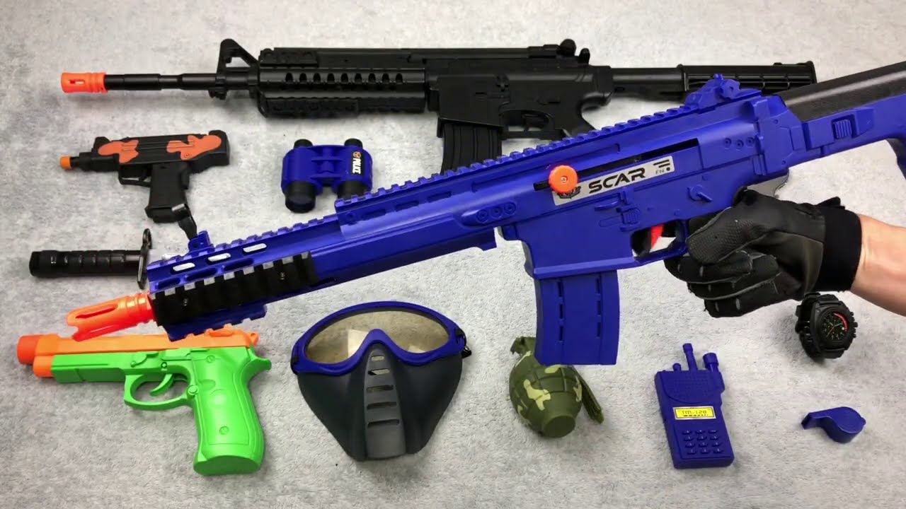 Police Toy Guns Box of Toys Assault Weapons - YouTube