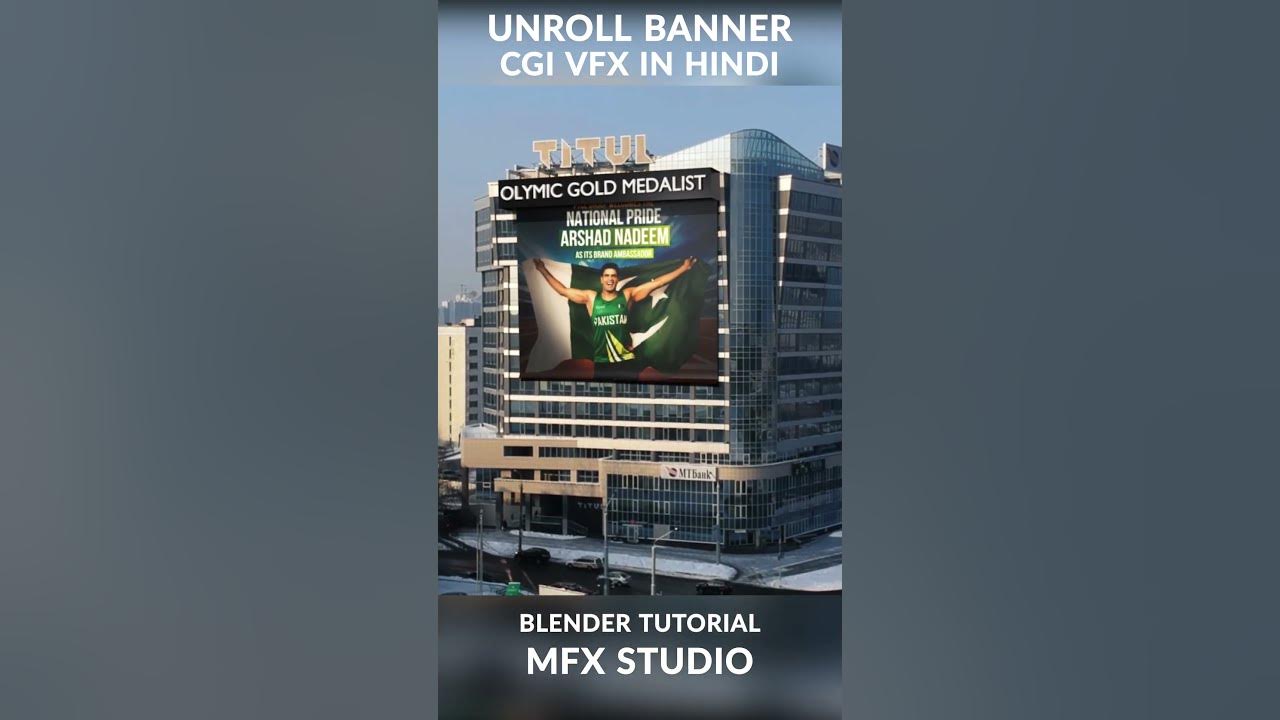 Unroll Banner CGI VFX in Blender | 3d Advertising #cgi #blender #3danimation #ytshorts # ...