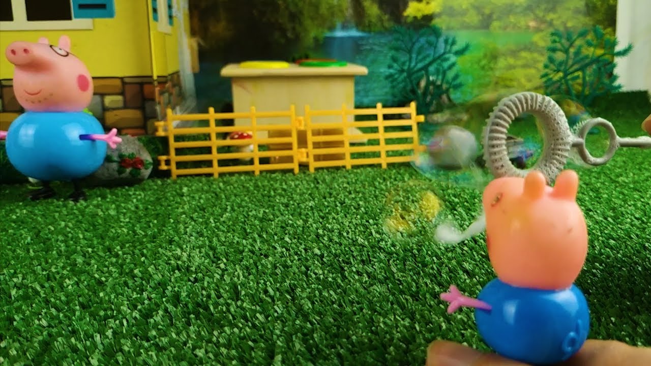Peppa Pig Playing with Bubbles Learning Animals تعلم الحيوانات 동요와 어린이 ...