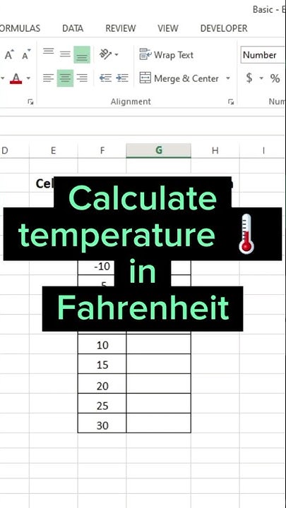 Excel Tutorial: How to Calculate Temperature in Fahrenheit #celsius #fahrenheit - YouTube