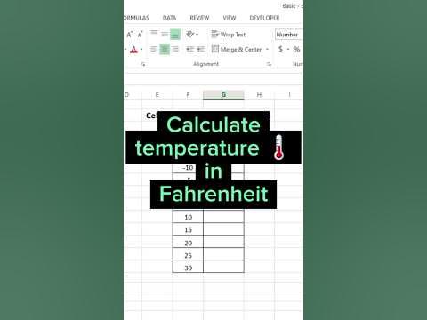 Excel Tutorial: How to Calculate Temperature in Fahrenheit #celsius # ...