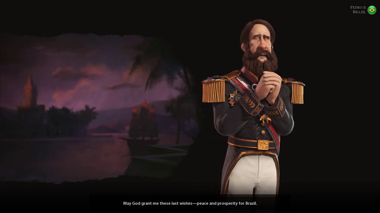 Civilization 6 Pedro II of Brazil Defeat Cutscene - YouTube
