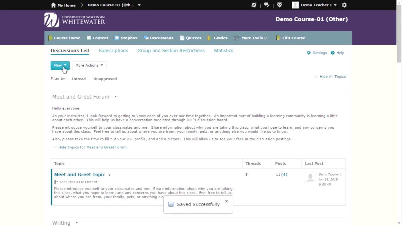 D2L v10.6 Instructor Tutorial: Discussions - Create, Delete, & Restore - YouTube