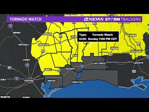 WEATHER LOOP | Tornado watch is in effect until 7 p.m. for areas north ...