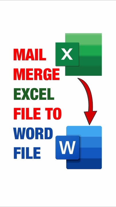Mail Merge From Excel To Microsoft Word - YouTube