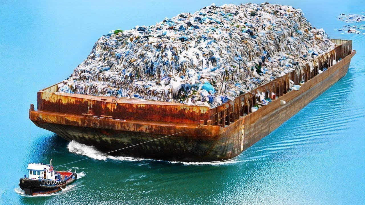 Boat Pulling 6 Million Pounds of Trash Has Nowhere To Go - YouTube