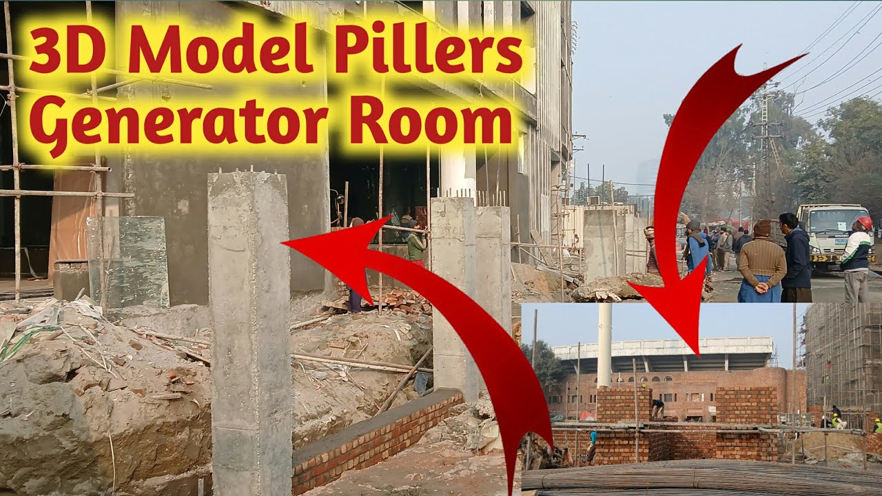 Another Breaking Gaddafi Stadium 3D Model Pillars & Generator Room ...