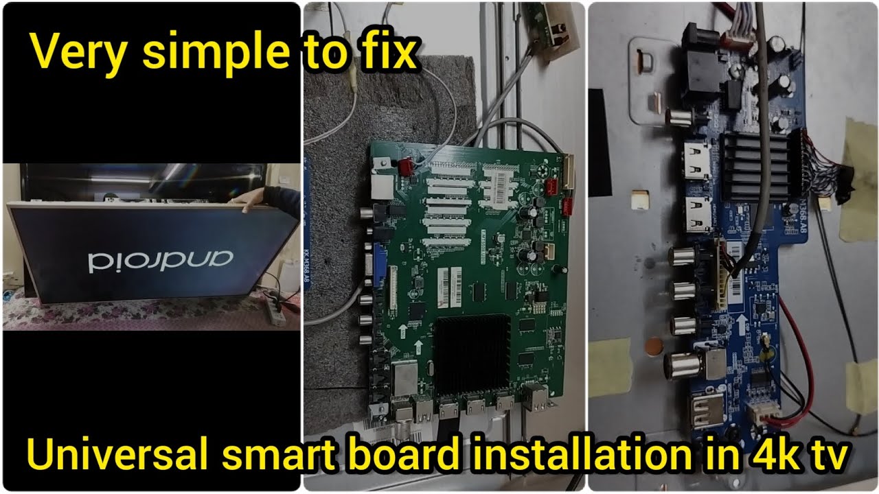 how to install smart universal board in 50" 4k led tv. Videocon 50" 4k ...