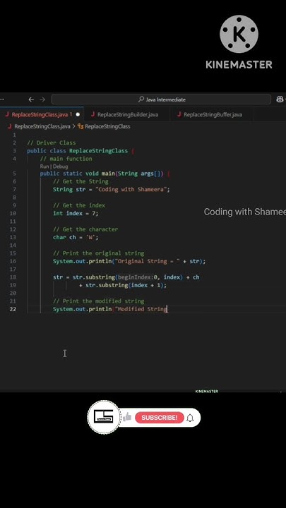 Replace Character in String| Using String Class|@CodingwithShameera1 #java #programming - YouTube