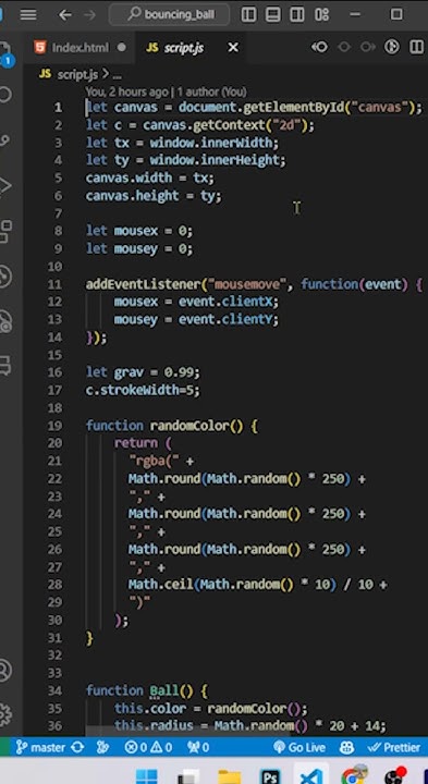 Ball Bounce Fun Project HTML CSS & JS Tutorial with Mouseover Effects #shorts #coding - YouTube