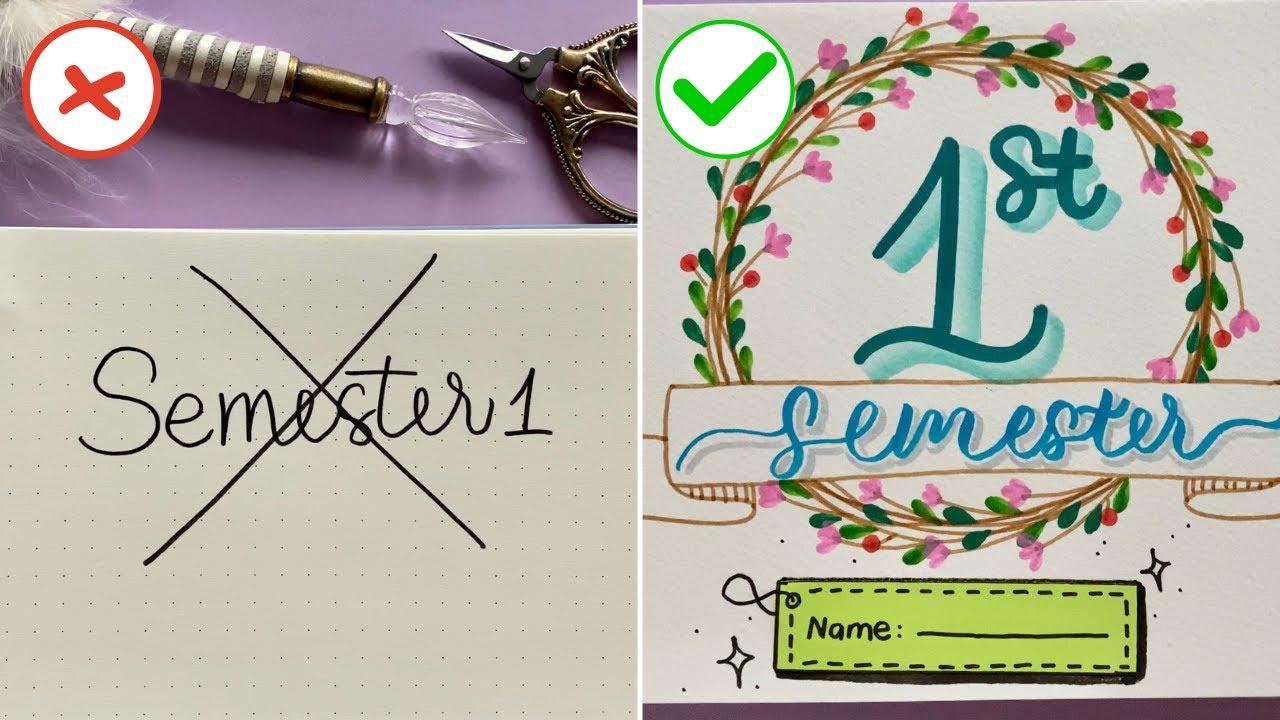 DIY Simple Assignment Front Page Design - 1st Semester | Notebook Cover ...