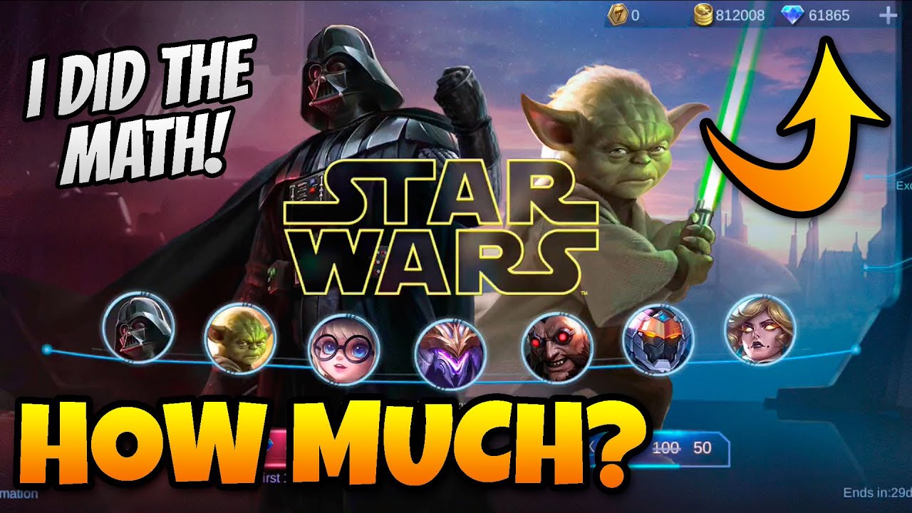 HOW MUCH is DARTH VADER & MASTER YODA? 💎 (I DID THE MATH!) MLBB x STAR ...