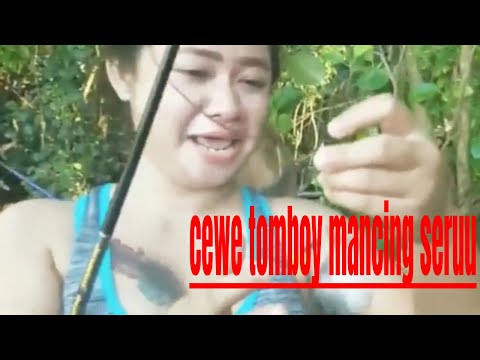 CEWE TOMBOY MANCING IKAN DI SUNGAI || BODY BAHENOL