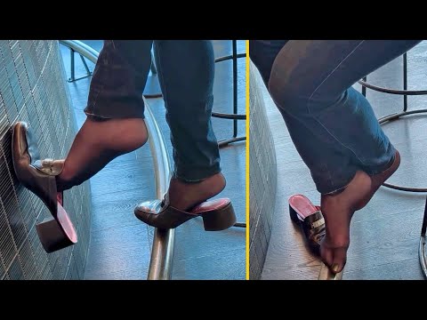 Relaxing With A Vesper - EXCERPTS (Public Shoeplay, Dangling, Nylon Feet, Shoes Off)