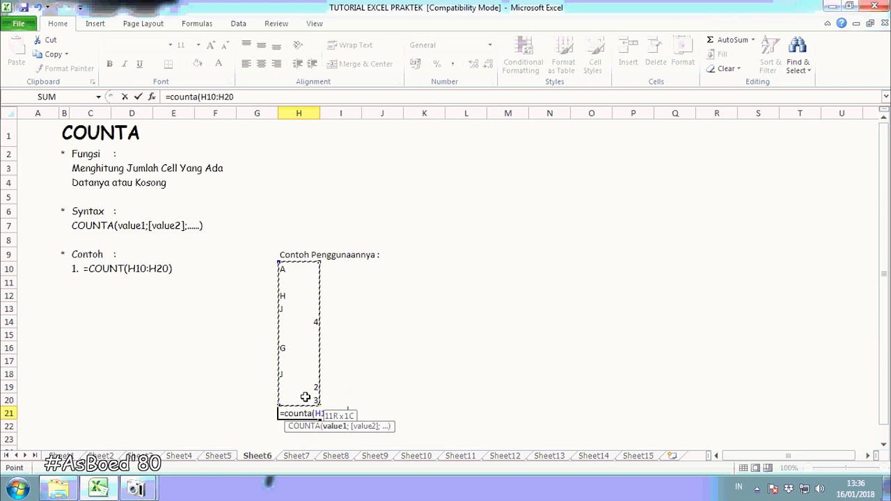 Tutorial Rumus Excel COUNTA - YouTube