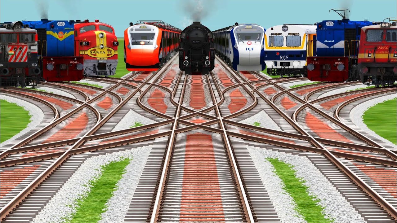 6 Trains Crossing From XX Curves Railroad Crossing Tracks | train ...