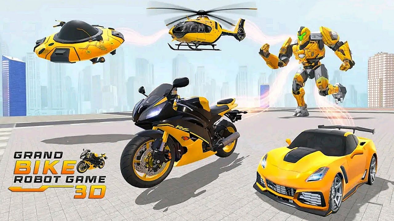 US Flying Robot Bike Transform Shooting Game - Android iOS Gameplay ...