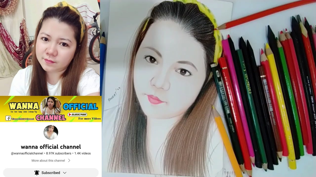 100 Drawing challenge 37-100 Wanna Official Channel Portrait - YouTube