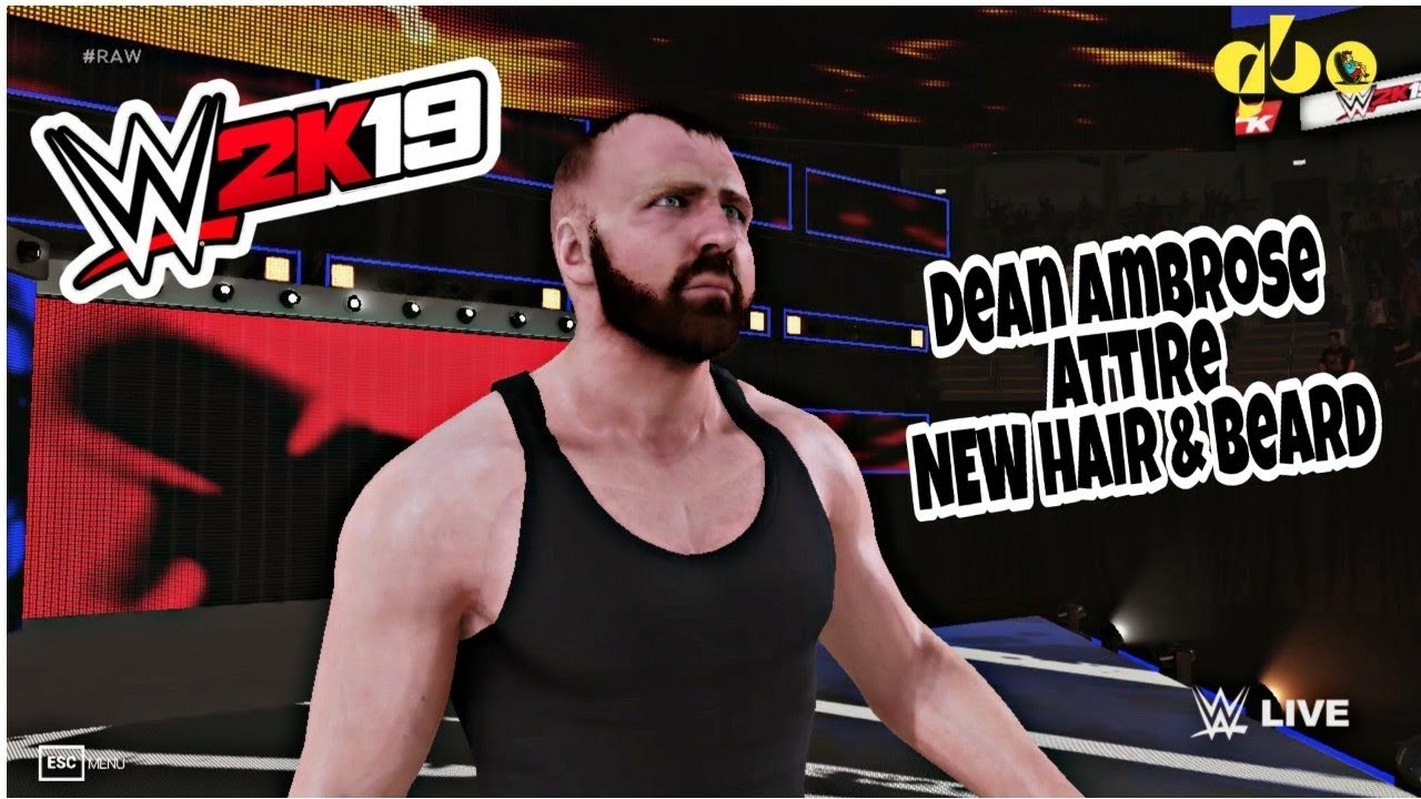 WWE 2K19 Dean Ambrose New Hair & Beard Attire Installing Tutorial - YouTube