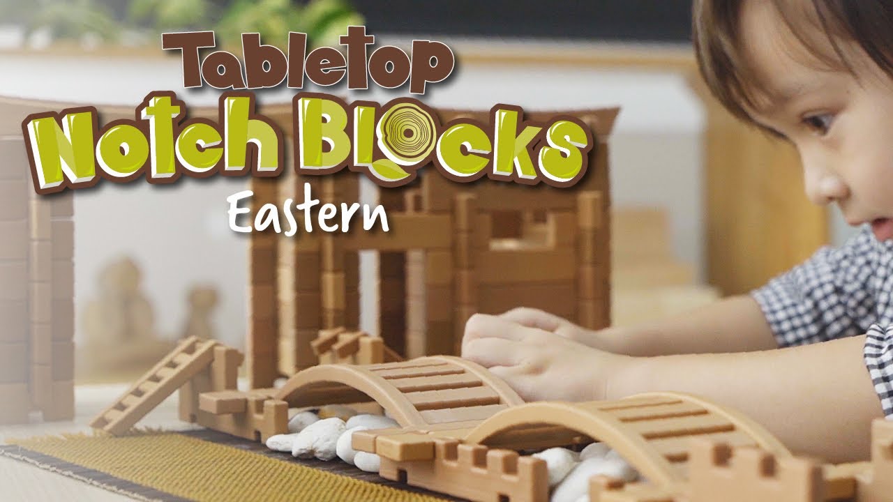 Guidecraft Tabletop Notch Blocks – Eastern 87-delig - Baaslevert.