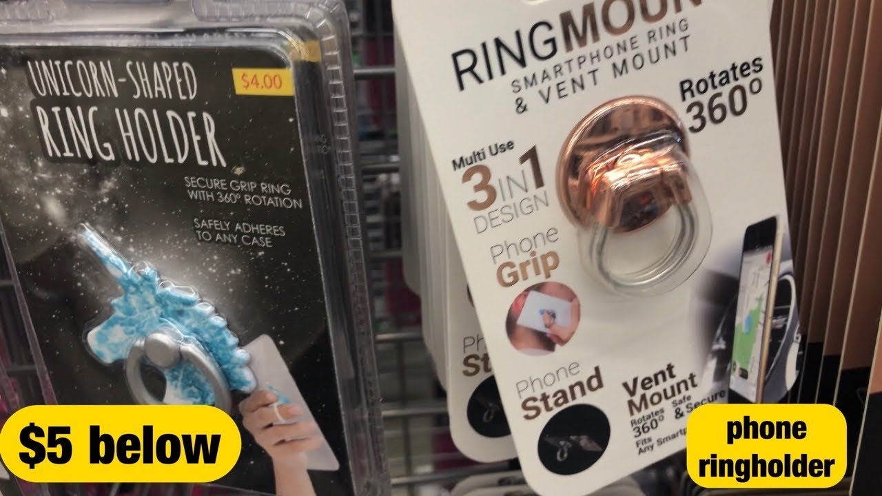 CELLPHONE RING HOLDER MOUNT FIVE BELOW - YouTube