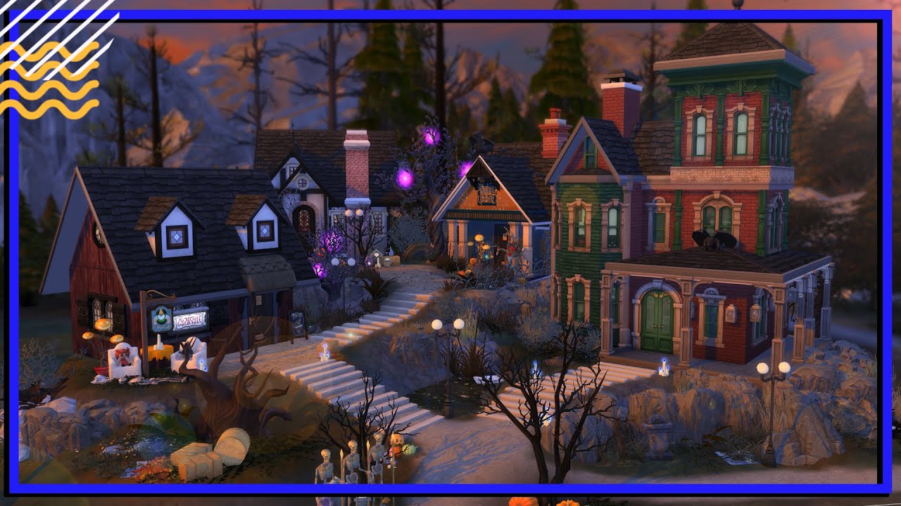 Vampire Town Square ~ The Sims 4 Haunted Build - YouTube