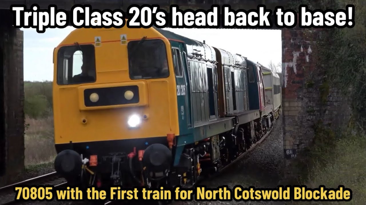 Triple Class 20's head back to base! | Colas 70805 starts the North ...