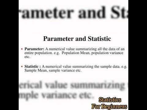 Differentiate between "Statistic and parameter" - YouTube