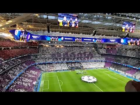 Himno Champions League Anthem & TIFO Santiago Bernabéu semifinal Bayern - YouTube