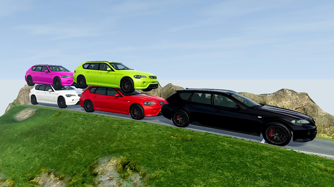 Big & Small Cars vs Trap Road | BeamNG drive - YouTube