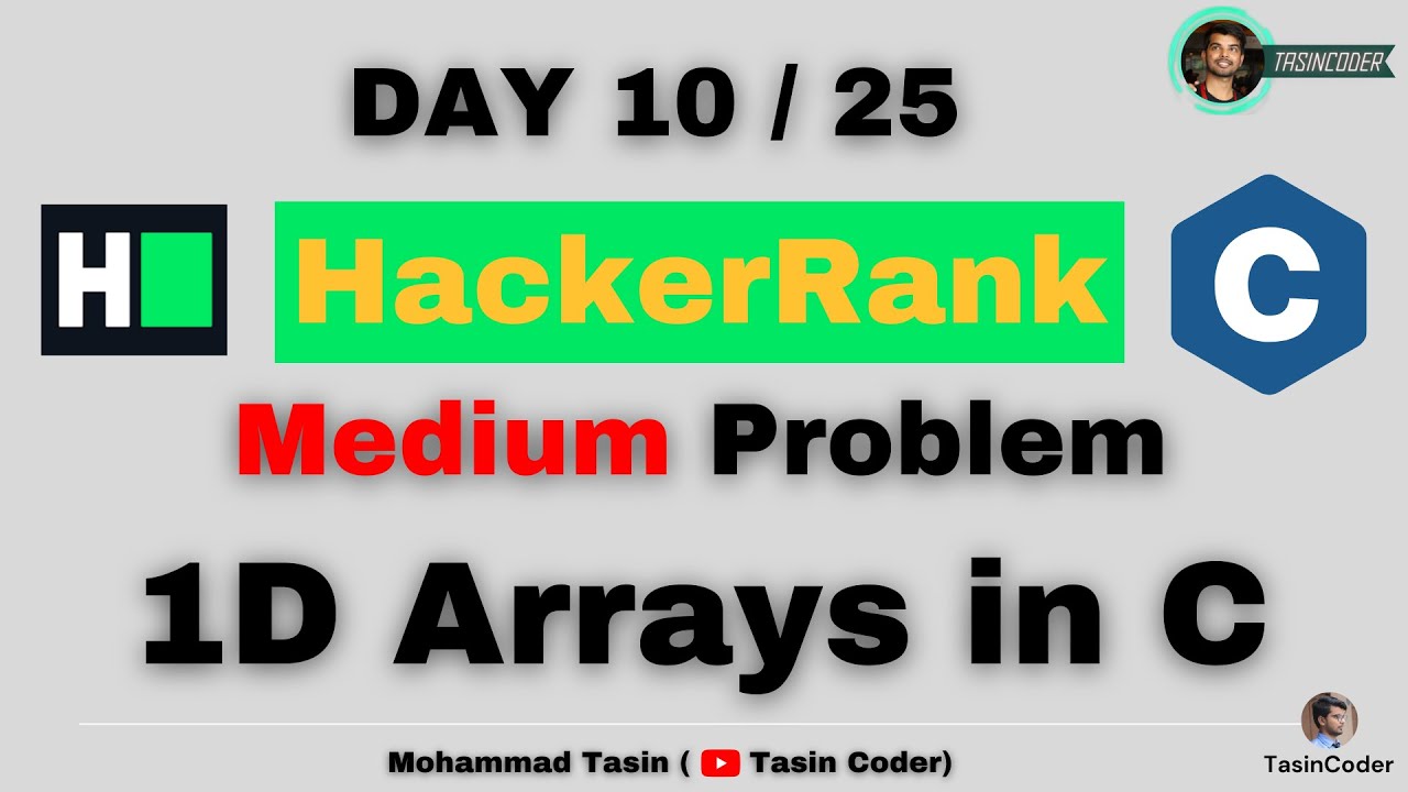 1D Arrays in C | HackerRank | Tasin Coder | #hackerrank #day10 - YouTube