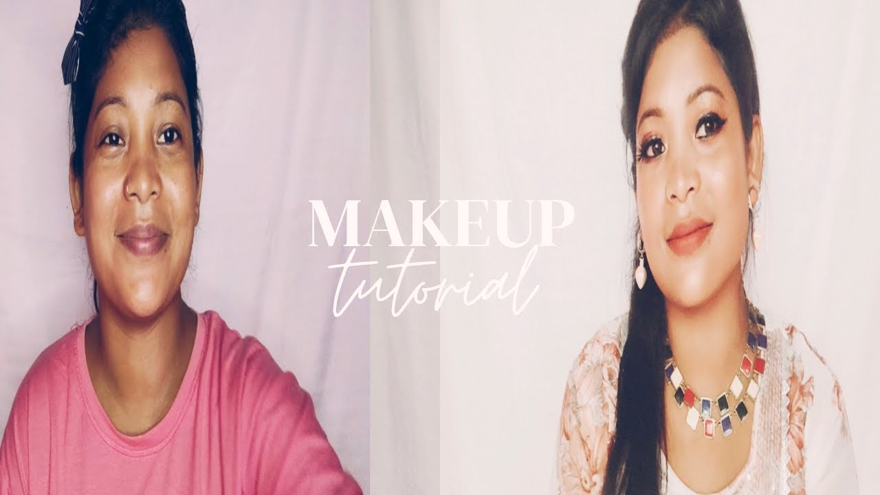 my first simple makeup tutorial in YouTube/simple Glam makeup 💄# ...