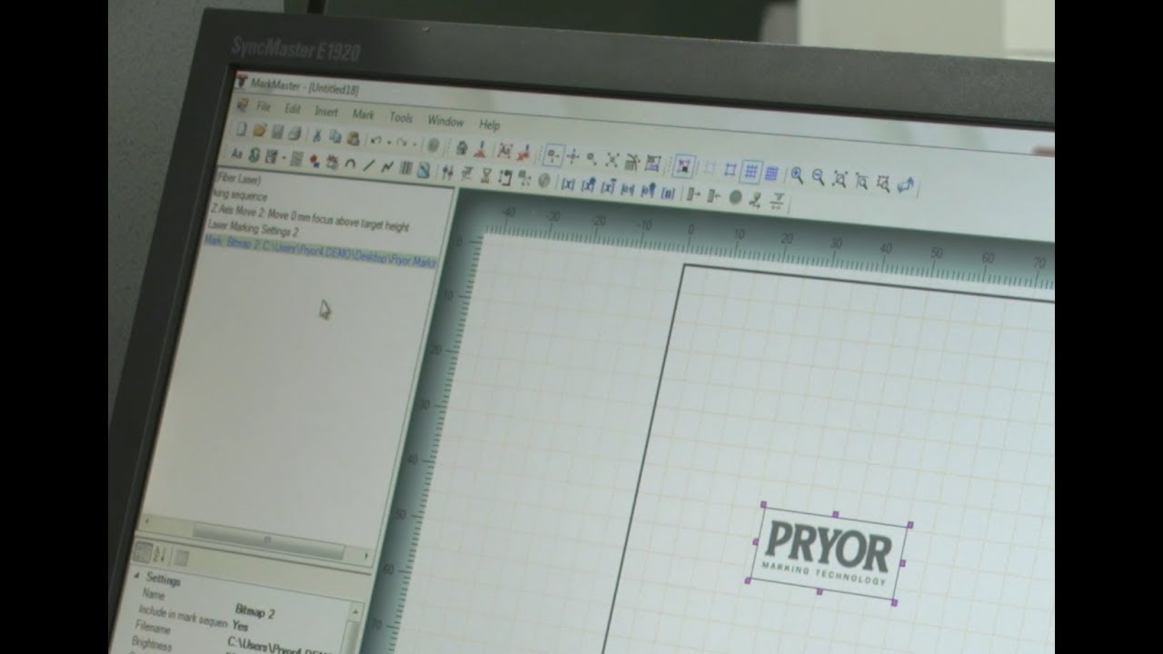 Marking a logo with a Pryor laser - YouTube