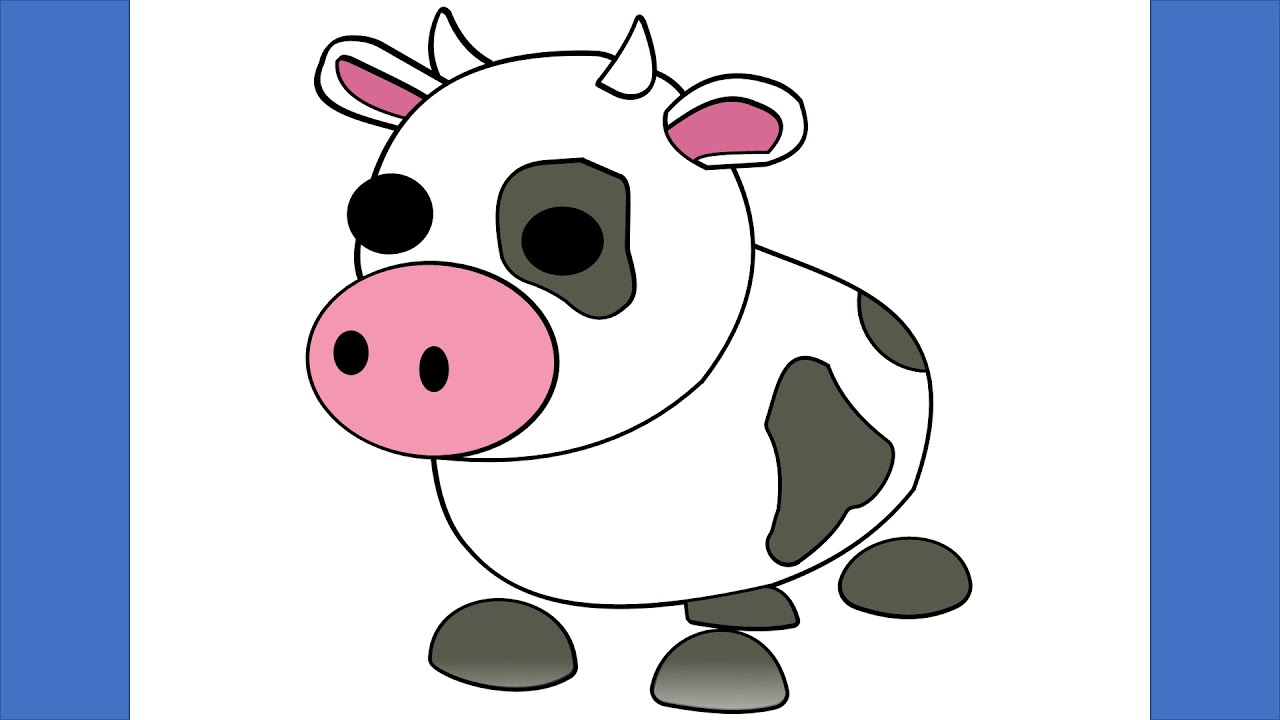 How to draw a Cow from Roblox Adopt Me /Easy Drawing - YouTube