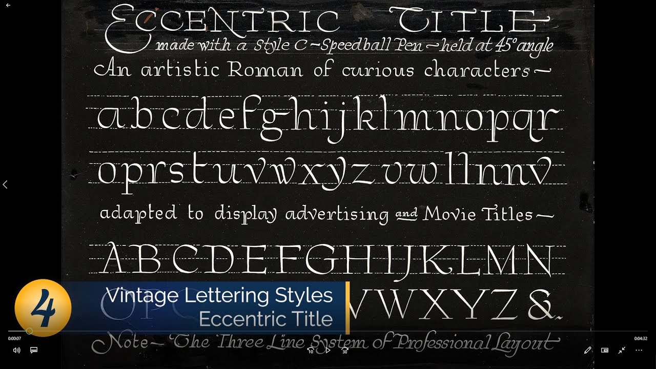 Eccentric Title: Lettering from the Silent Movie Era (Speedball) - YouTube