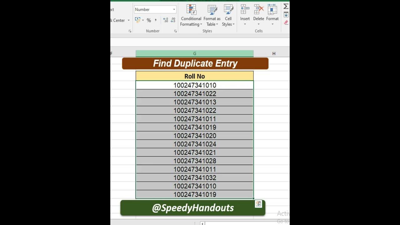 How To Find Duplicate Entry in Excel | Duplicate Value | Duplicate Data ...