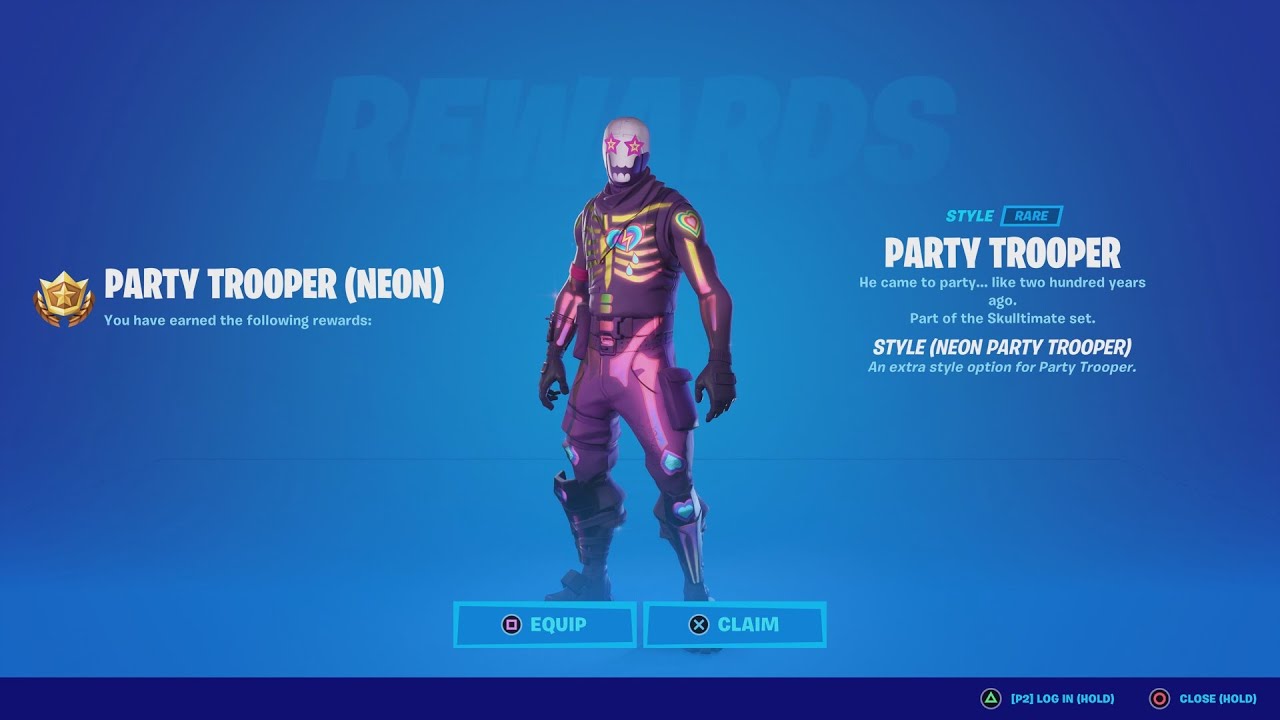 Here's The FREE Neon Party Trooper Skin Style! - YouTube
