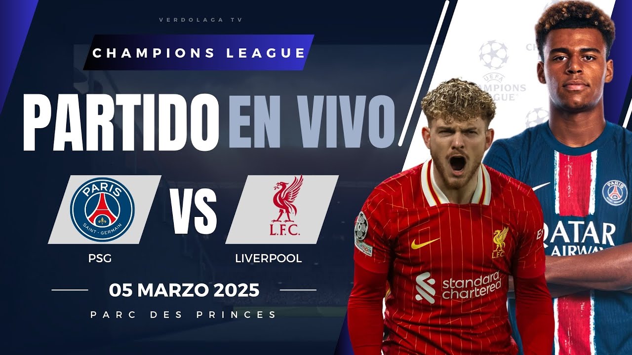 🔴 LIVERPOOL VS PSG PARTIDO EN VIVO / CHAMPIONS LEAGUE - JUEGA LUIS DIAZ - YouTube
