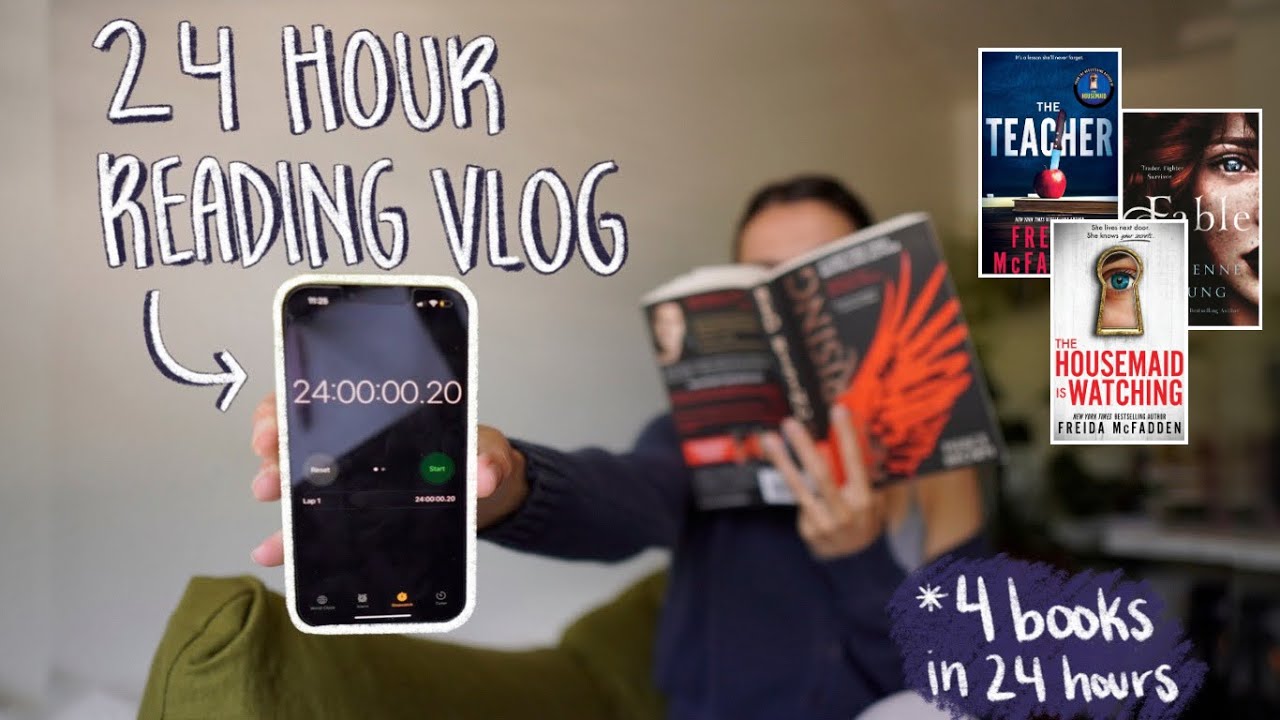 Reading 4 books in 24 hours | 24 hour reading vlog - YouTube