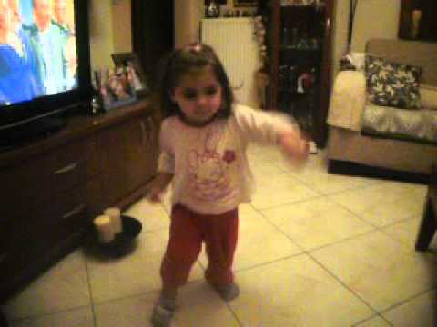 Baby dancing Greek music watching TV - YouTube